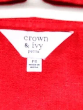 crown & ivy | Tops | Crown Ivy Tank Top 0 Linen Ruffled Neck Sleeveless ...